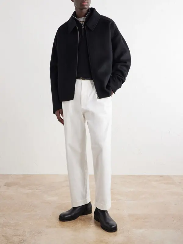 GHIAIA Cashmere Half-zip Sweater - Black