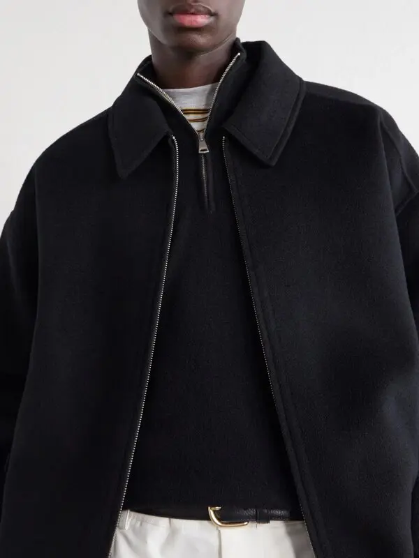 GHIAIA Cashmere Half-zip Sweater - Black