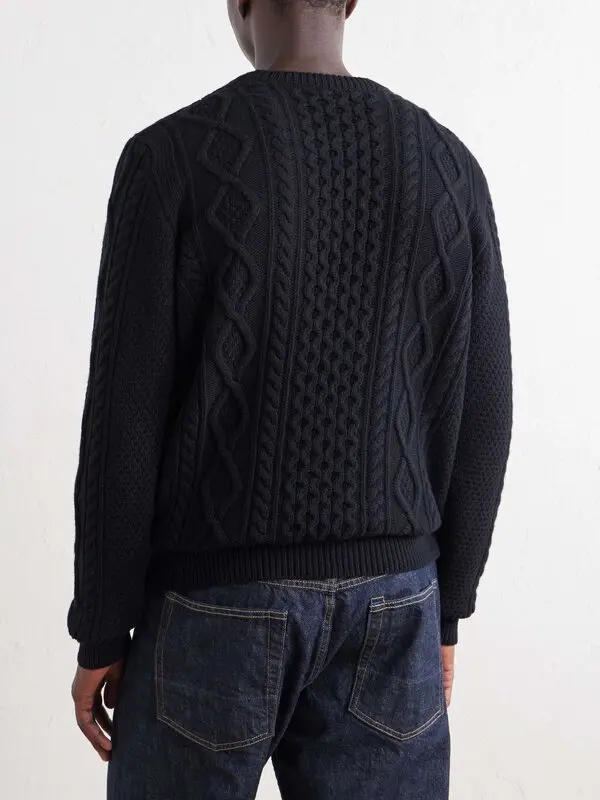 GHIAIA Pescatore Cable-knit Wool Sweater