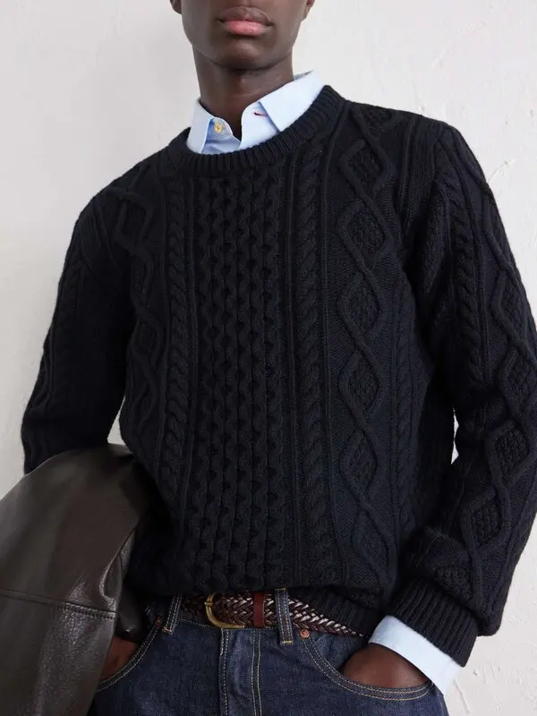 GHIAIA Pescatore Cable-knit Wool Sweater