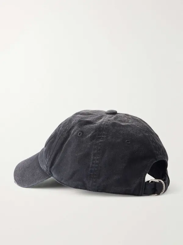 Acne Studios Logo-printed Distressed Cotton-twill Baseball Cap
