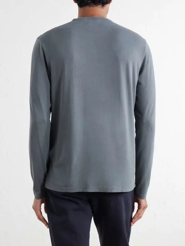 Hartford Henley Lyocell And Cotton-blend Jersey T-shirt
