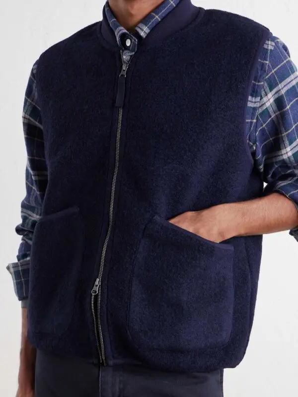 Hartford Wool-blend Felt Zip-up Gilet