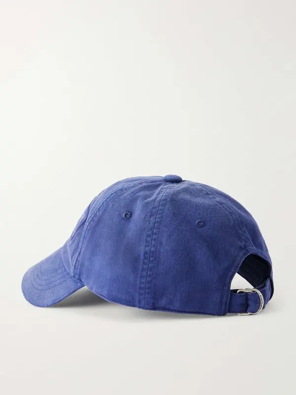 Acne Studios Logo-printed Distressed Cotton-twill Baseball Cap