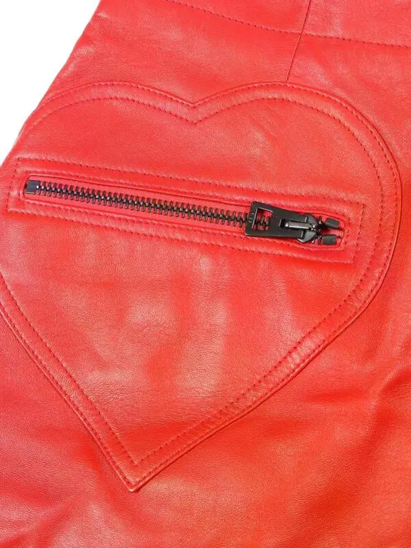 Dior 2010s Heart-patch Leather Skirt