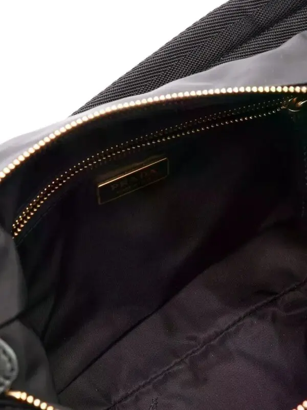 Prada 2020s Tessuto Vitello Shoulder Bag - Black