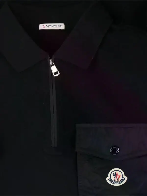 Moncler Logo-patch Zip-fastening Polo Shirt
