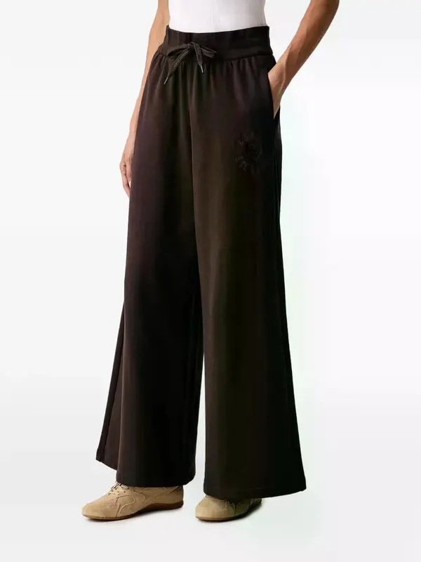 Armani Exchange Logo-embroidered Wide-leg Track Pants - Brown