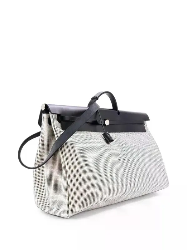 Hermès Herbag Cabine Criss Viking Toile And Leather Satchel