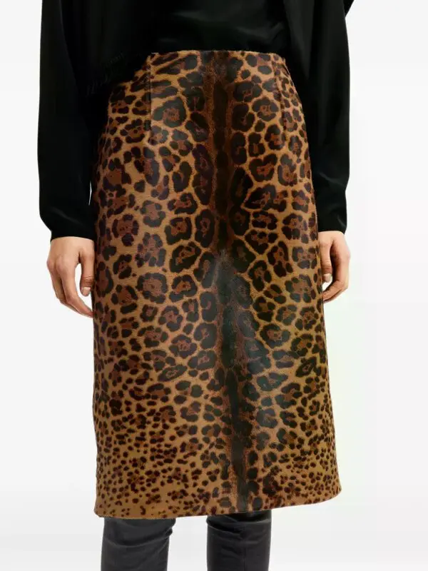 16Arlington Carmen Leopard-print Midi Skirt