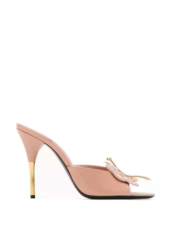 Valentino Garavani Flutterby Butterfly-patch Leather Sandals - Neutrals