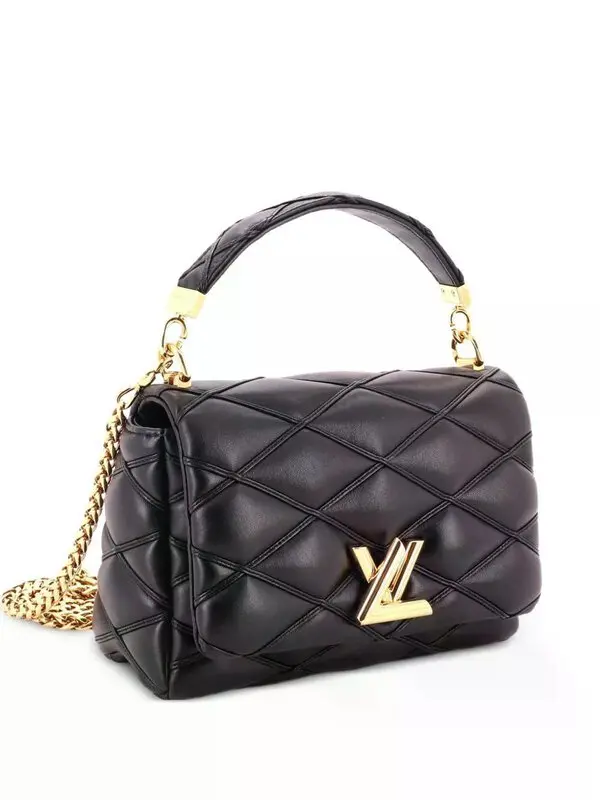 LOUIS VUITTON Go-14 Top Handle Nm Handbag Malletage Leather Mm Crossbody Bag - Black