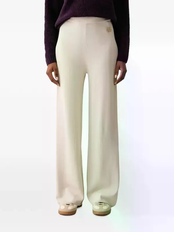 Armani Exchange Logo-embroidered Knitted Trousers - Neutrals
