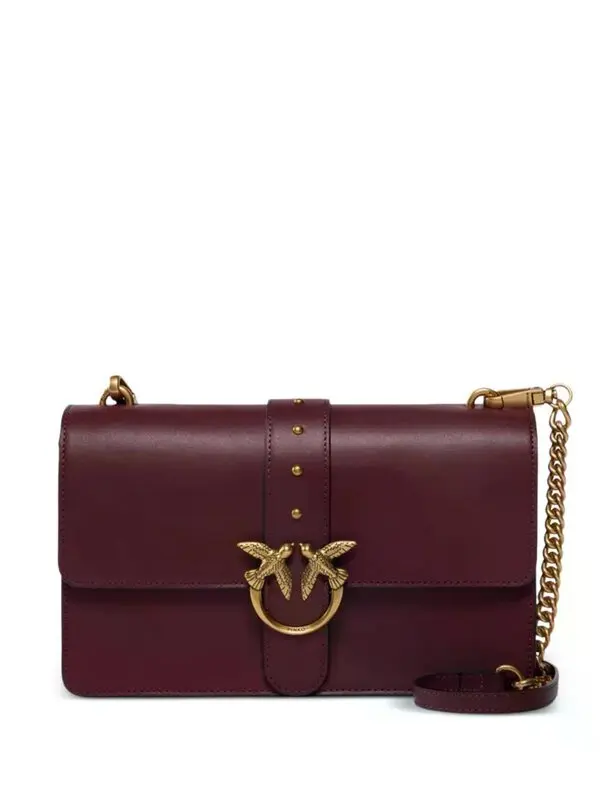 Pinko Medium Love One Leather Handbag With New Buckle - Red