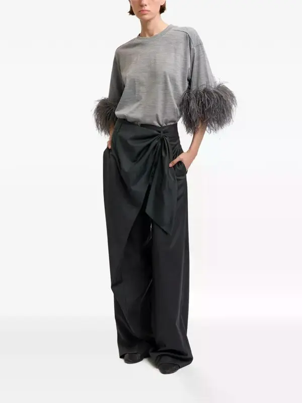 16Arlington Teodora Feather-trim T-shirt