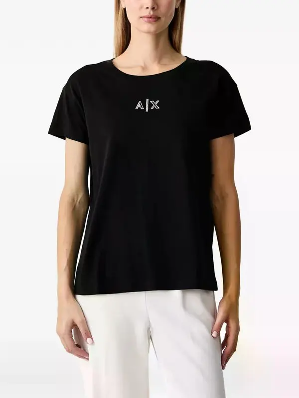 Armani Exchange Logo-embellished T-shirt - Black