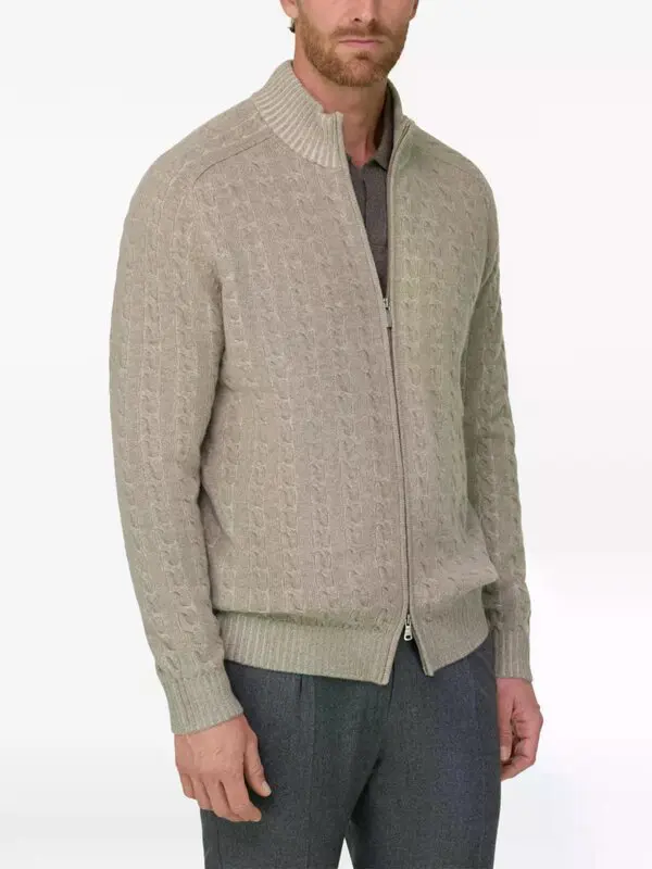 Boggi Milano Roll-neck Jumper Full-zip Cashmere-wool Plated
