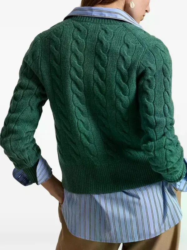 Polo Ralph Lauren Cable-knit Embroidered-logo Cardigan