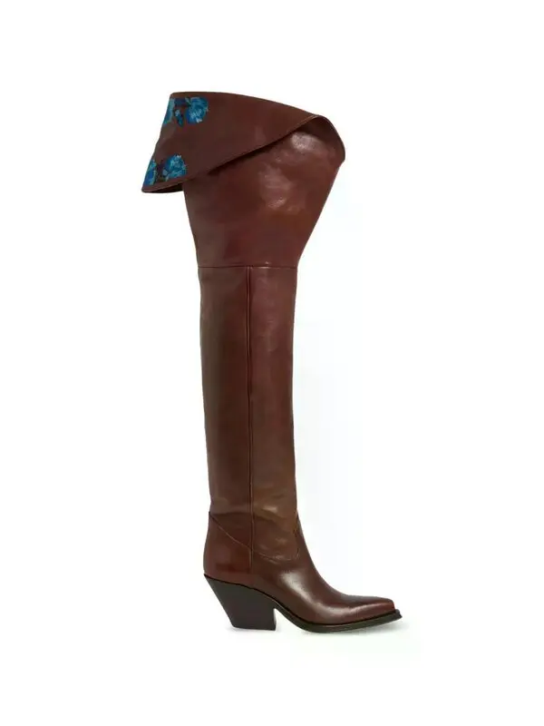 Chloé Azelan Floral-embroidered Over-the-knee Boots