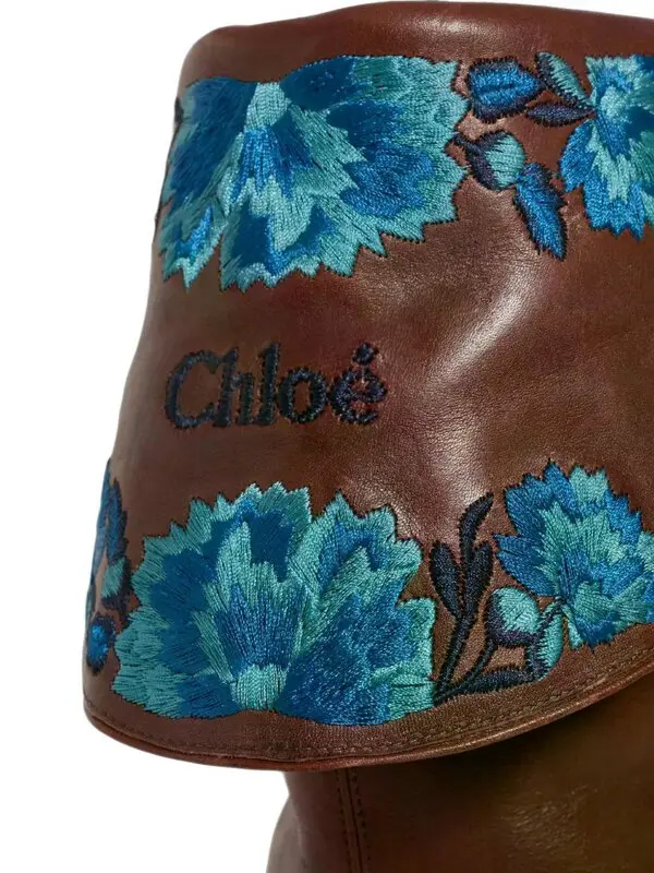 Chloé Azelan Floral-embroidered Over-the-knee Boots