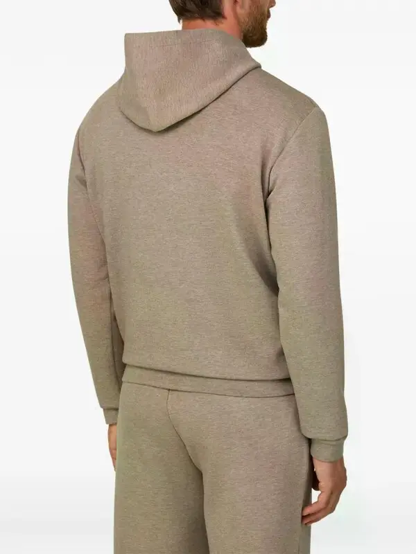 Boggi Milano Sweatshirt Hoodie In Cotton Blend Scuba Mélange