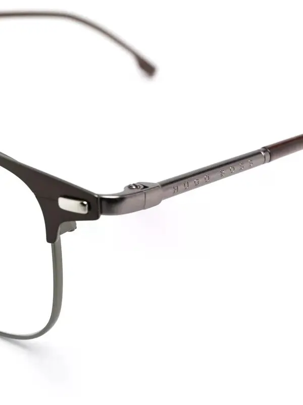 BOSS Square Metal Frame Eyeglasses