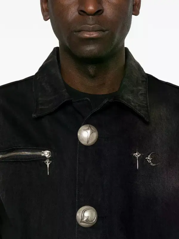 THUG CLUB Stud-embellished Denim Jacket