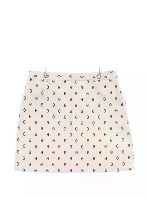 Hermès 2010s Chaîne D'ancre Denim Mini Skirt