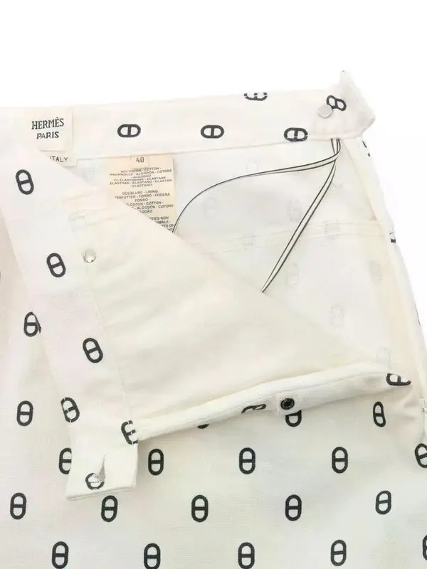 Hermès 2010s Chaîne D'ancre Denim Mini Skirt