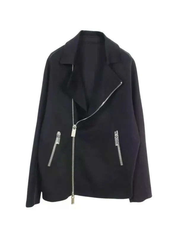 Emporio Armani 2000s Cashmere Zip-up Coat - Blue
