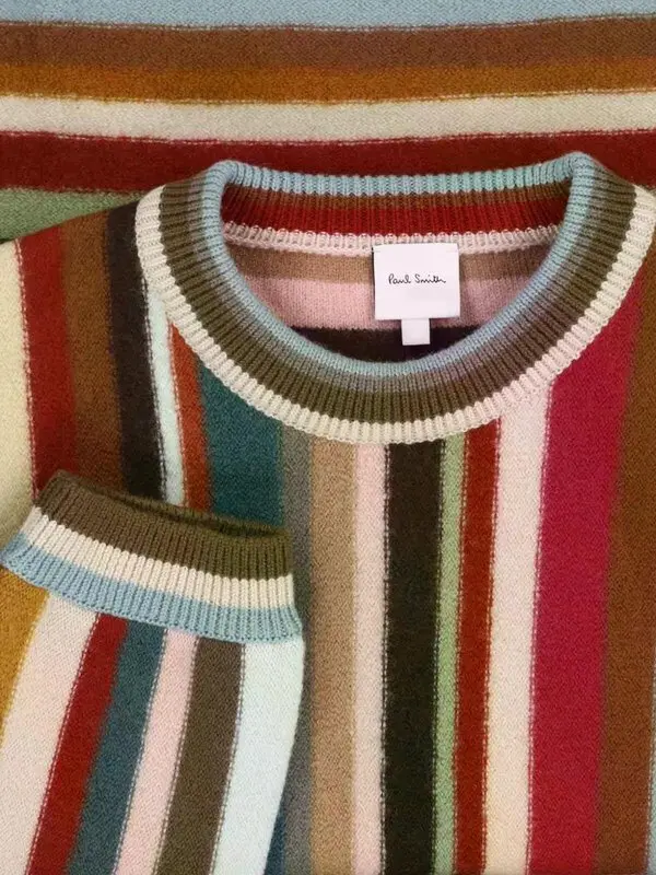 Paul Smith Boiled Merino Wool 'signature Stripe' Sweater