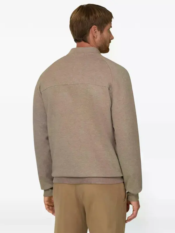 Boggi Milano Full-zip Sweatshirt In Scuba Cotton Blend Mélange