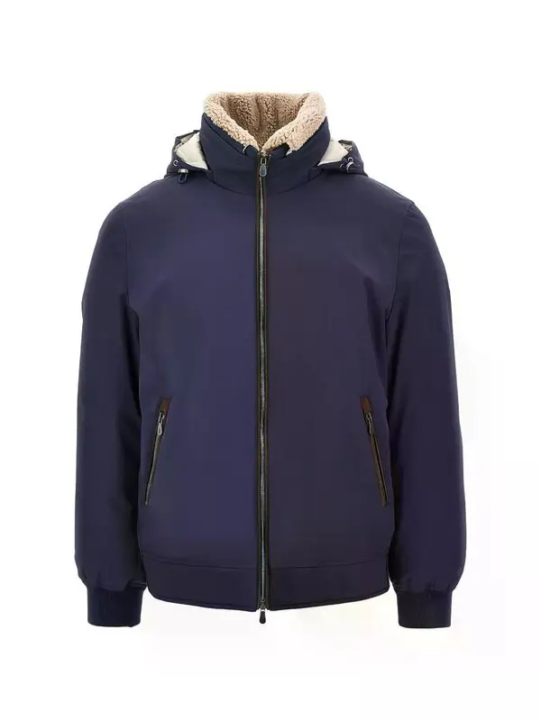 Brunello Cucinelli Shearling-collar Detachable-hood Padded Jacket