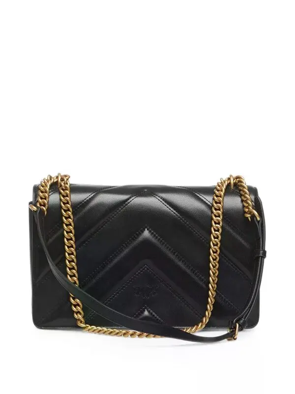 Pinko Medium Love Bag One Light Chevron Nappa Leather Crossbody Bag