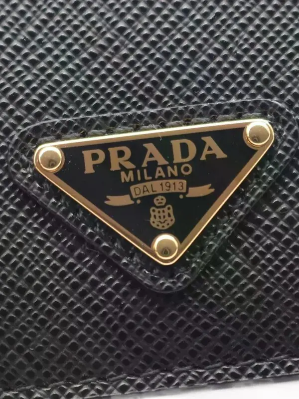 Prada 2020s Saffiano Triangle Card Case