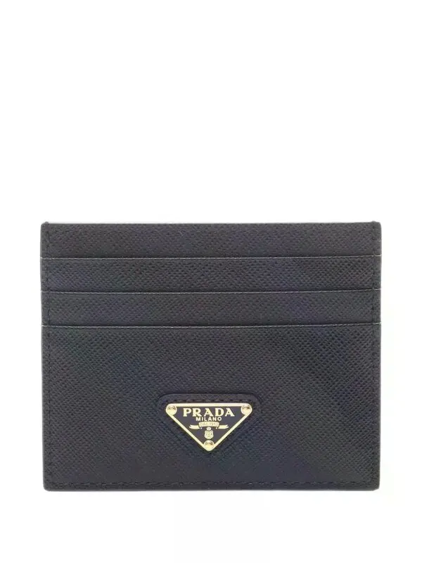 Prada 2020s Saffiano Triangle Card Case