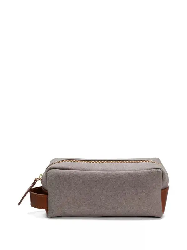 LA PORTEGNA Dopp Kit Leather-trim Wash Bag