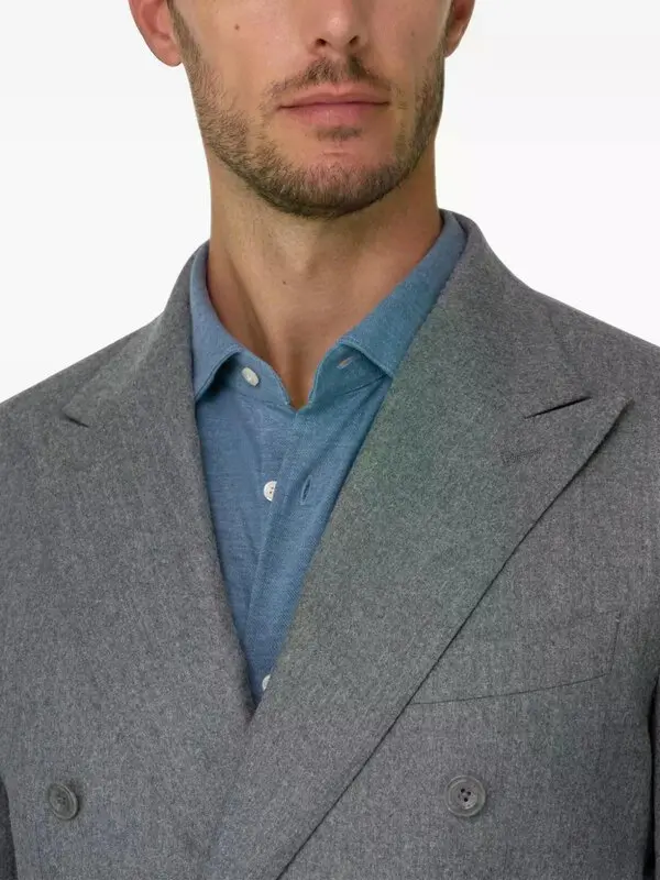 Boggi Milano Double-breasted Wool Flannel Blazer