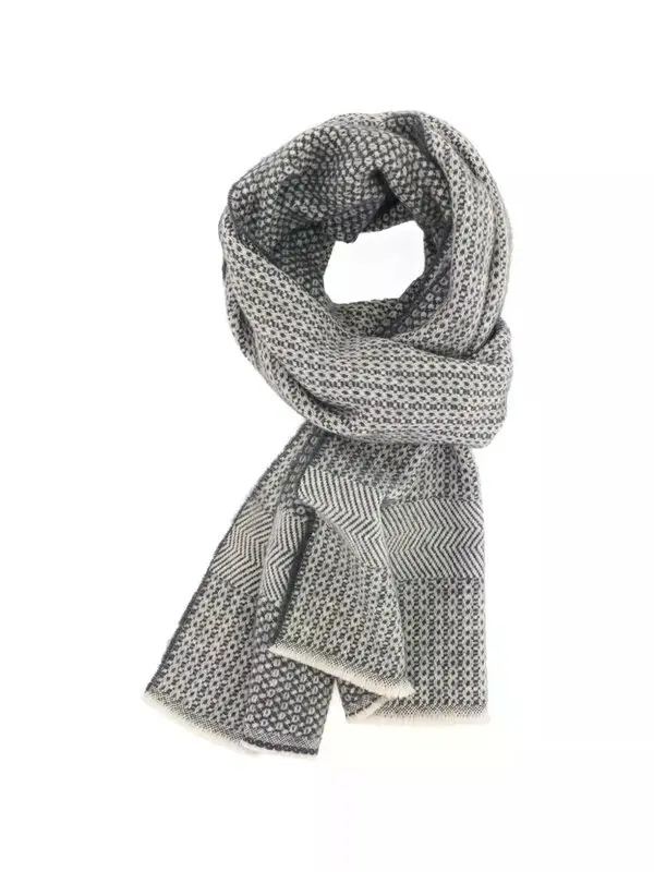 Boggi Milano Scarf With Armature Motif In Wool