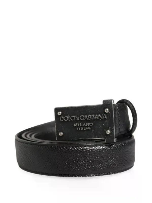 Dolce & Gabbana Logo-plaque Leather Belt