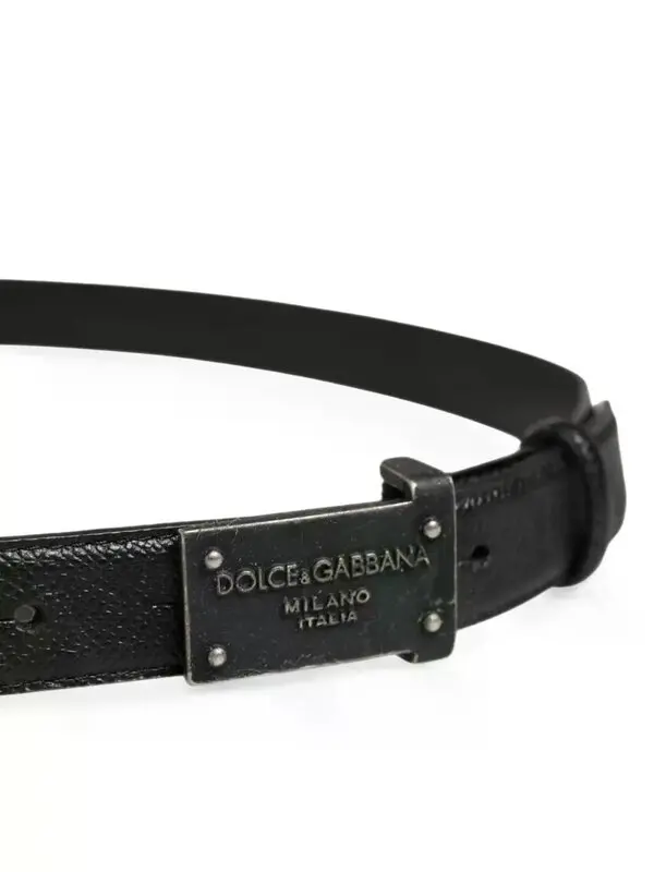 Dolce & Gabbana Logo-plaque Leather Belt