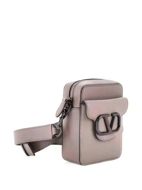 Valentino Garavani Vlogo Loco Front Pocket Camera Bag Leather Mini Crossbody Bag