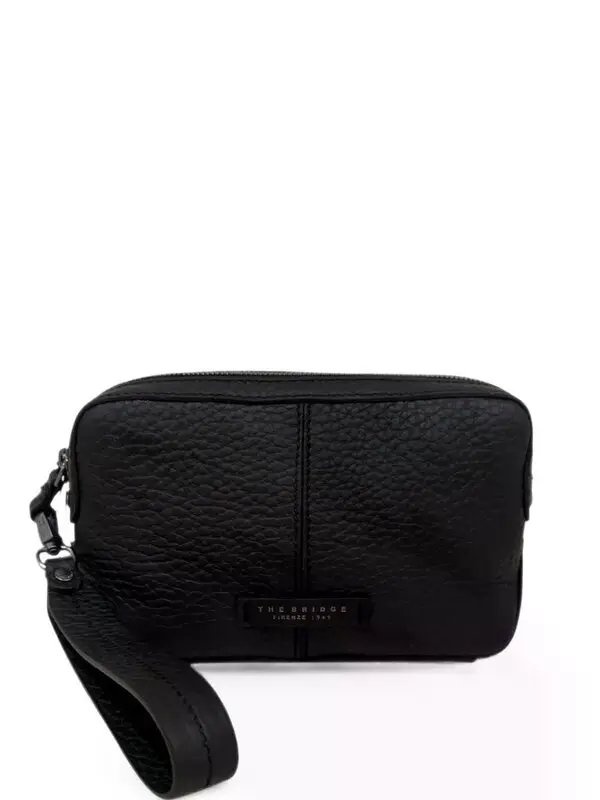 THE BRIDGE Pebbled Leather Clutch Bag