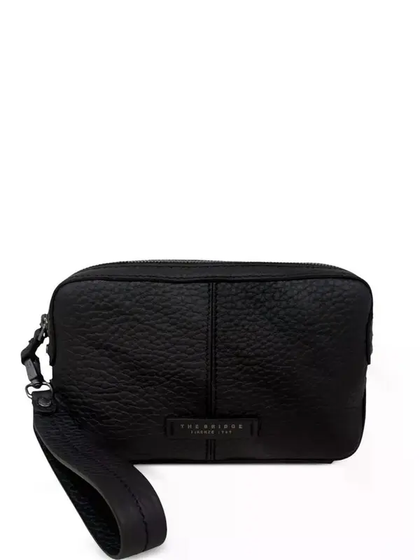 THE BRIDGE Pebbled Leather Clutch Bag - Black