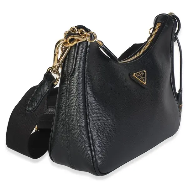 Prada Saffiano Re-edition 2005 Shoulder Bag - Black