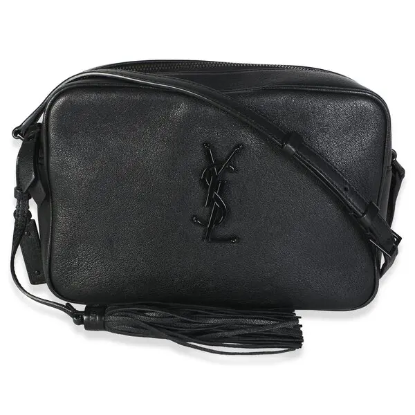 Saint Laurent Calfskin Monogram Lou Camera Bag - Black