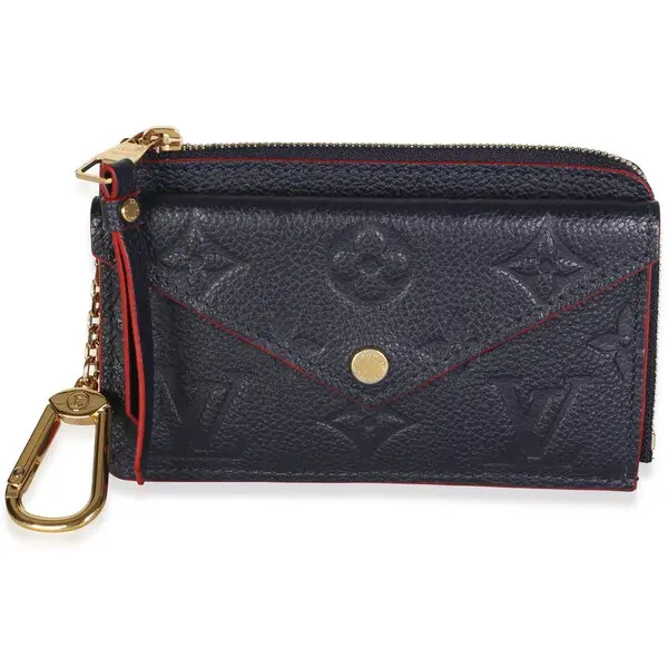 LOUIS VUITTON Marine Rouge Monogram Empreinte Recto Verso Card Holder - Blue