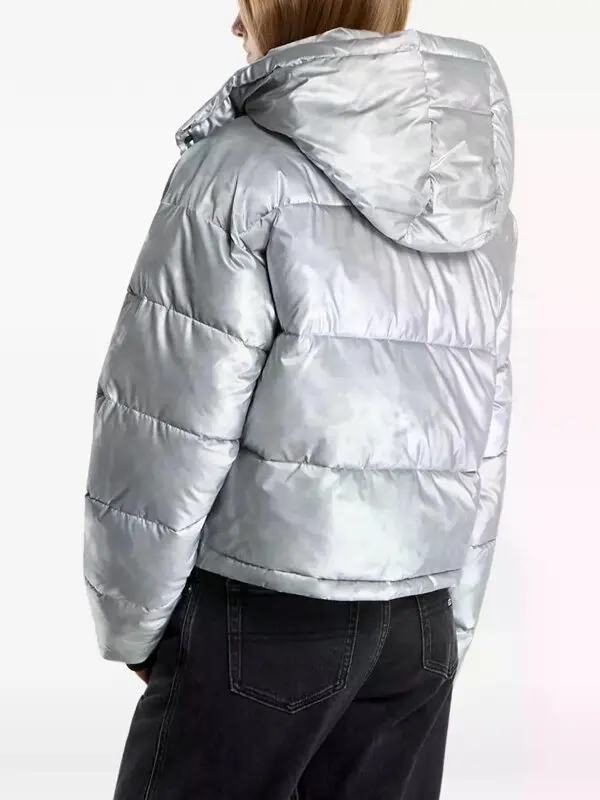 Karl Lagerfeld Metallic-effect Hooded Puffer Jacket