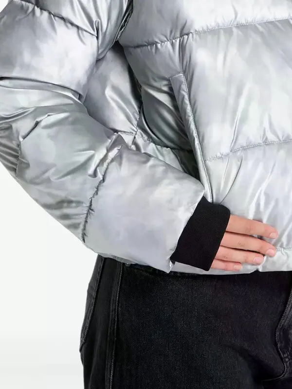 Karl Lagerfeld Metallic-effect Hooded Puffer Jacket