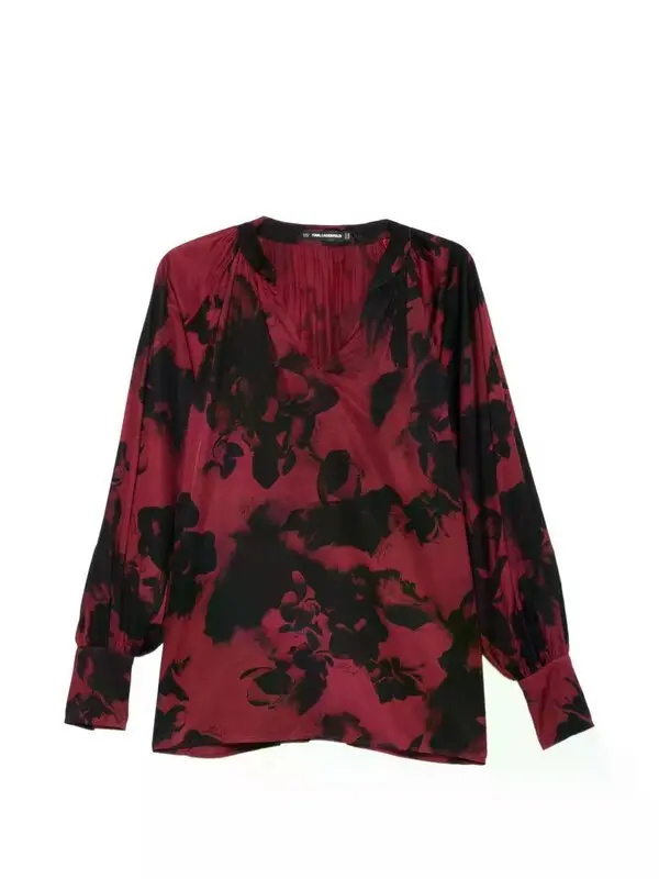 Karl Lagerfeld Floral-print V-neck Blouse